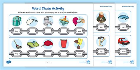 Word Chain Activities Teacher Made Twinkl