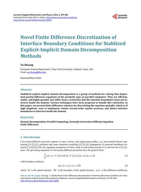 Pdf Novel Finite Difference Discretization Of Interface Boundary