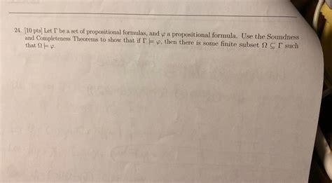 solved 24 [10 pts] let Γ be a set of propositional