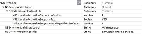 Safari Nsextensionactivationrule For Ios Share Extension Is Not Working Stack Overflow