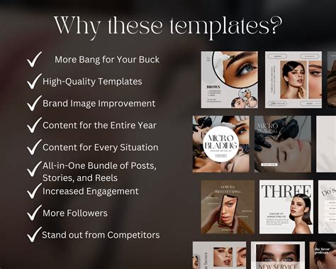 245 Pmu Brows Social Media Templates Microblading Instagram Pmu