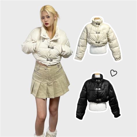 Buckle Leather Crop Padding 2col 에이블리