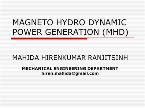Mhd Power Generation Pdf