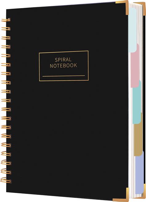 Hardcover Spiral Notebook With Tabs 7x10 Large Spiral Lined Journals For Women