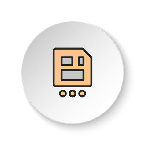 Round Button For Web Icon As Diskette Save Button Banner Round