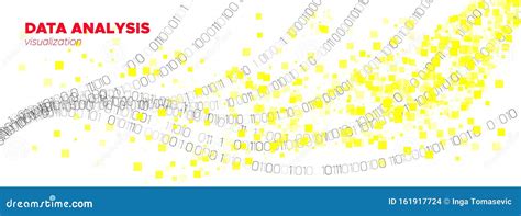 Binary Number Background Yellow Tech Abstract Stock Vector