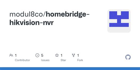 GitHub Modul Co Homebridge Hikvision Nvr