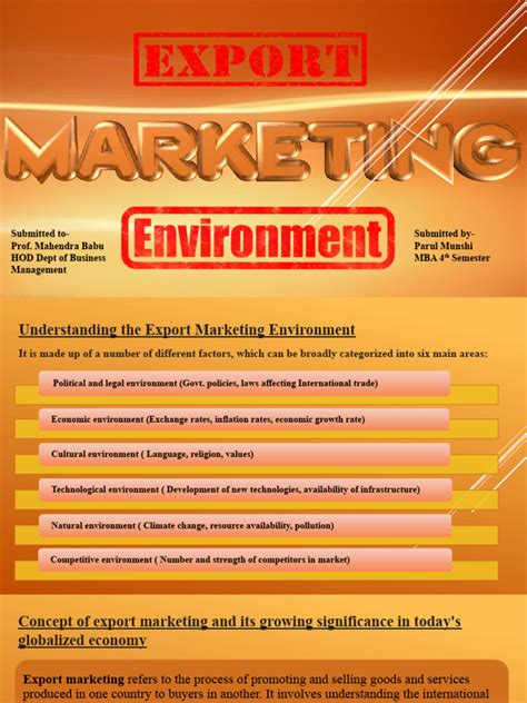 Ib Presentation Export Marketing Environment Pdf Marketing
