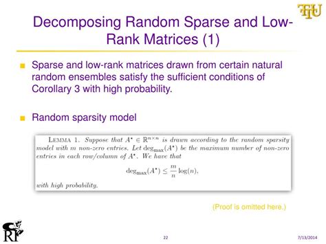 Ppt Rank Sparsity Incoherence For Matrix Decomposition Powerpoint