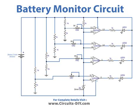 Battery Monitor Using Lm339 Ic