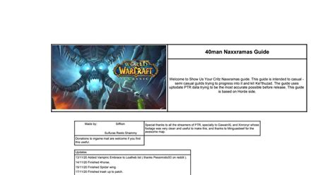 Wow Classic Naxx Guide R Classicwow