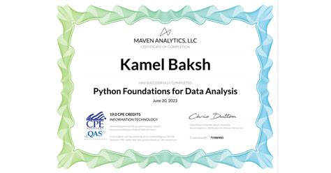Kamel Baksh On Linkedin Python Foundations For Data Analysis • Kamel Baksh • Maven Analytics
