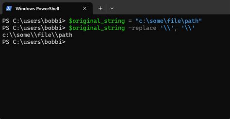 how to replace backslash characters in powershell collecting wisdom