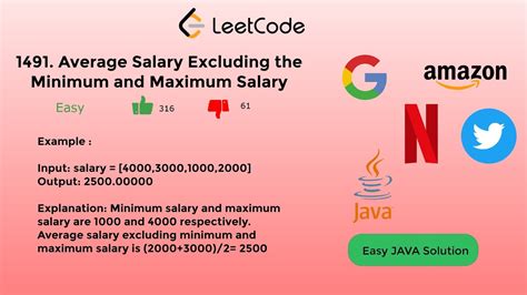 average salary excluding the minimum and maximum salary leetcode