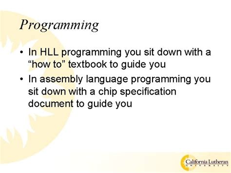 Assembly Language Computer Language Hierarchy High Level Language