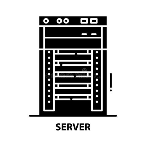 Server Symbol Icon Black Vector Sign With Editable Strokes Concept Illustration Stock