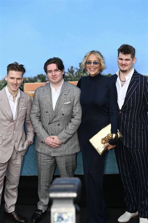 Sharon Stone Makes A Rare Public Appearance With All Three Of Her