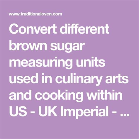 Brown Sugar Conversion Chart