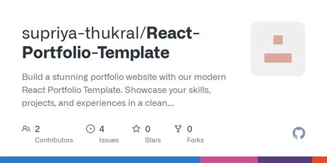 Github Supriya Thukral React Portfolio Template Build A Stunning Portfolio Website With Our
