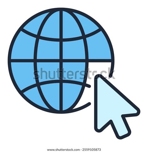 Vector Earth Globe Mouse Cursor Concept Stock Vector Royalty Free