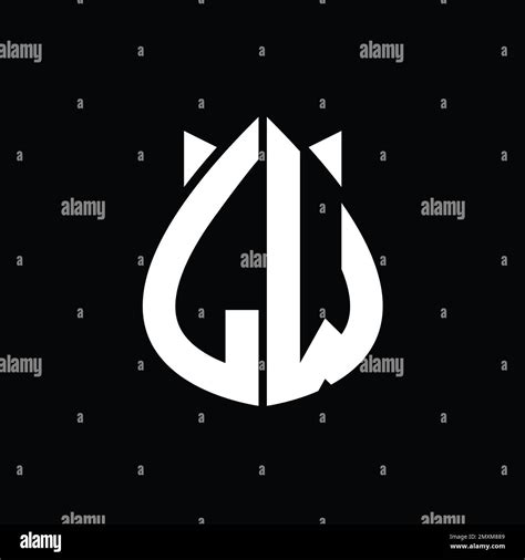 Lw Logo Monogram Drops Crown Abstract Shape Vector Images Design