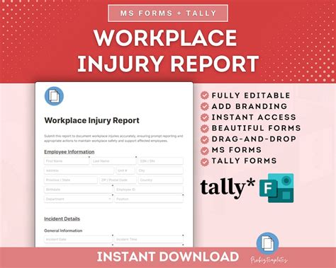 Workplace Injury Report Online Form Work Related Injury Report Employee Accident Report Form