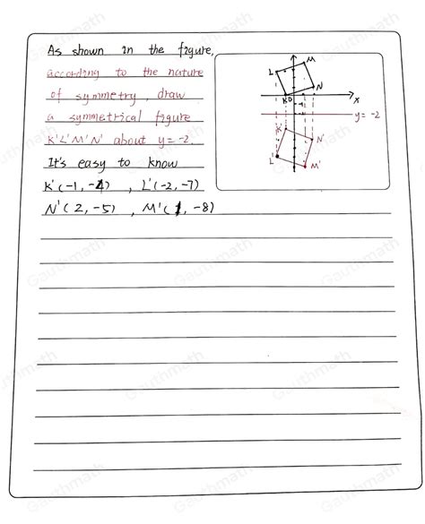 Solved Select The Graph Of The Image Of Square KLMN After A Reflection In The Line Y