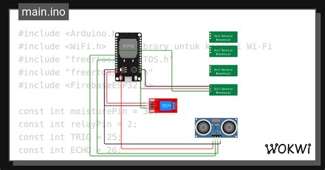 Kelembapan Tanah Wokwi Esp32 Stm32 Arduino Simulator