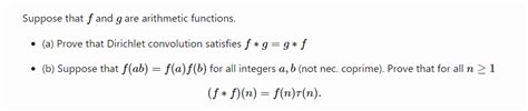 Solved Suppose That F And G Are Arithmetic Functions A Chegg