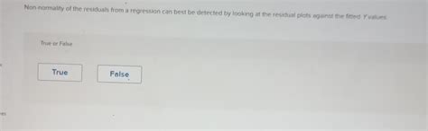 Solved Non Normality Of The Residuals From A Regression Can