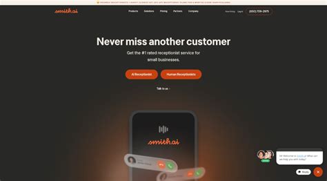 Smith Ai 24 7 Virtual Receptionists For Small Businesses Seektool Ai Directory