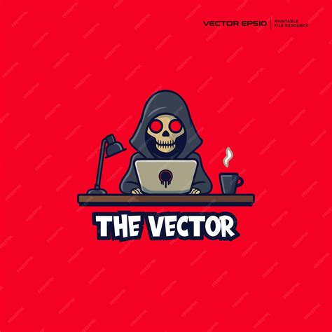 Premium Vector Skull Hacker Vector Logo Character Cartoon