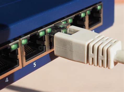 Modem Router Switch With Rj Ethernet Plug Ports Stock Photo Image Of Wire Digital
