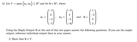 solved maple output b with linear algebra a
