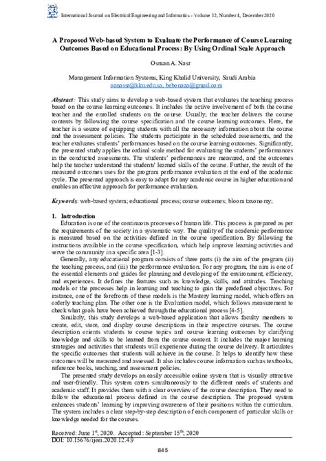 pdf a proposed web based system to evaluate the performance of course