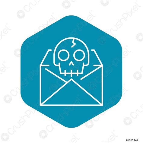 Hacking Email Icon Outline Style Stock Vector 6351147 Crushpixel