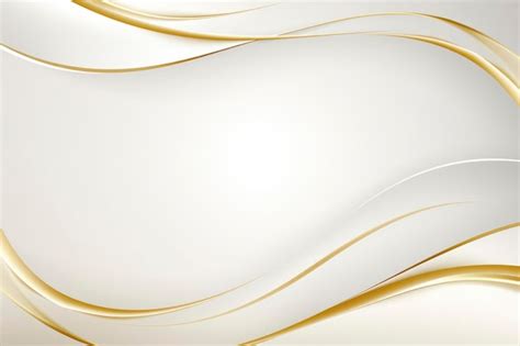 Fondo De Ondas Doradas Y Blancas Abstractas Foto Premium