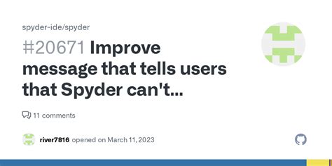 Improve Message That Tells Users That Spyder Cant Display A Variable