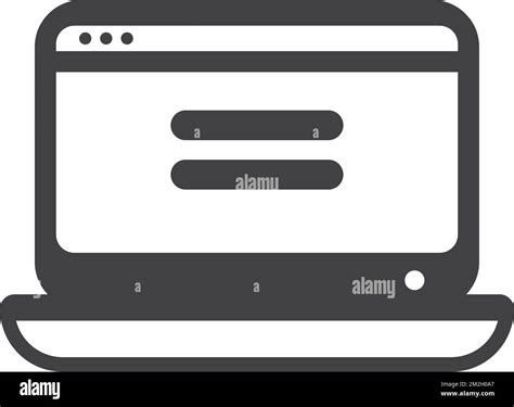 Laptop With Login Screen Illustration In Minimal Style Isolated On Background Stock Vector Image