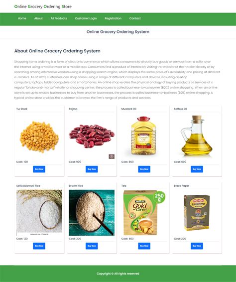 Java Spring Boot Angular And Mysql Project Online Grocery Ordering System