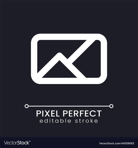 Image Pixel Perfect White Linear Ui Icon For Dark Vector Image