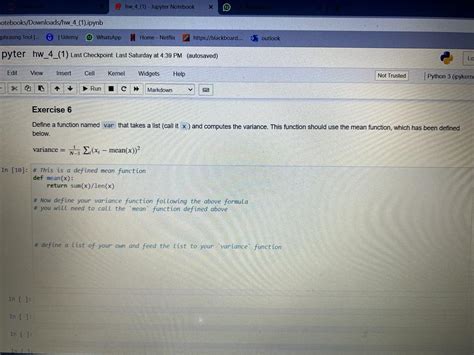 Solved Define A Function Named Var That Takes A List Call Chegg Com