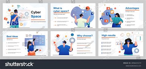 Cyberspace Concept Presentation Slide Template People Stock Vector Royalty Free 2056215173