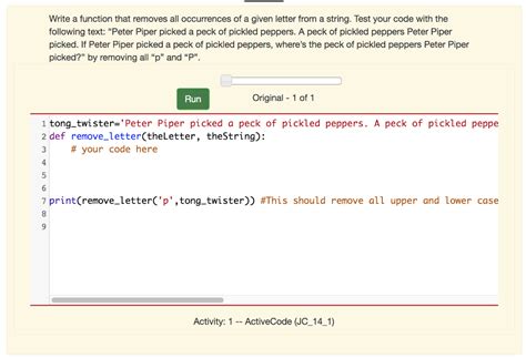 Solved Write A Function That Removes All Occurrences Of A