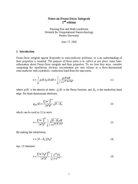 Fermi Dirac Integrals Pdf
