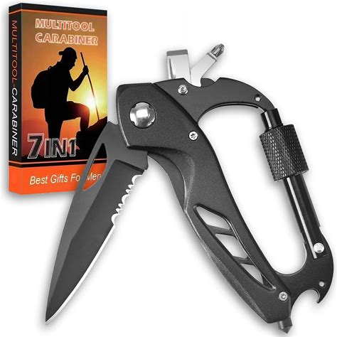 Carabiner Multitool 7 In 1 Carabiner With Pocket Knife