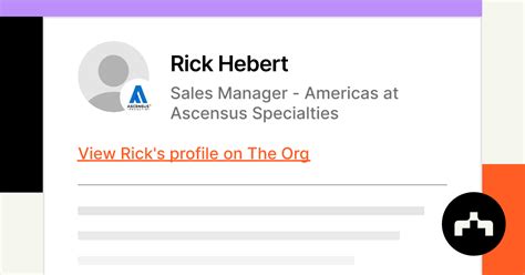 Rick Hebert Sales Manager Americas At Ascensus Specialties The Org