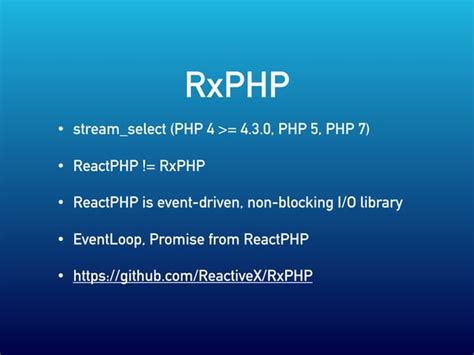 Reactive Programming In Php Ppt