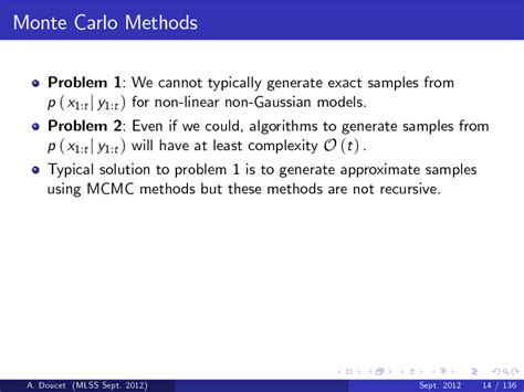 Sequential Monte Carlo Methods For Bayesian Computation Arnaud Doucet