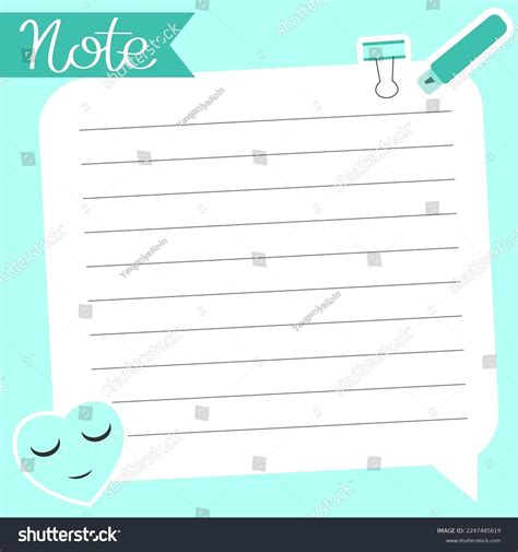 Cute Paper Note Paper Note Template Stock Vector Royalty Free 2247485619 Shutterstock